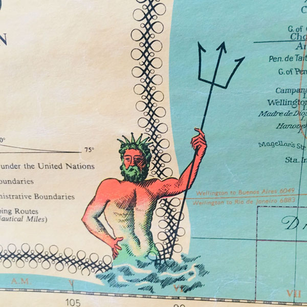 Sold 1967 School World Map Nktr